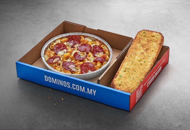 BoxKu Pizza Pasta – Beef Pepperoni & Garlic Bread - Domino's Pizza